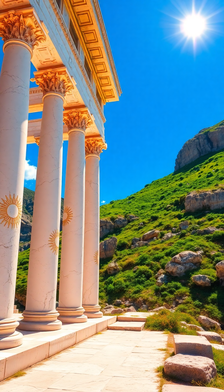 Nature "The Temple Of Apollo With White Marble Columns" Wallpaper ...