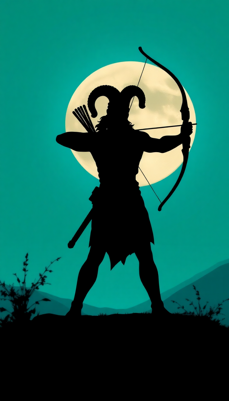 Nature "Heroic Silhouette Of An Archer Warriorlord Ram" Wallpaper ...